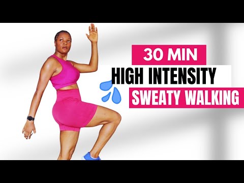 🔥 ULTIMATE 30 MIN INTENSE SWEATY HIIT WALKING CARDIO FAT BURN...No ...