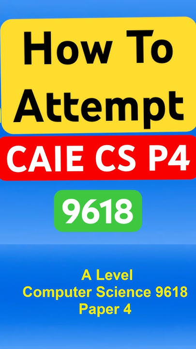 How to Attempt A2 CS #9618 P4 Exam || A Level Computer Science Paper 4 Guide #pycharm #cs - YouTube