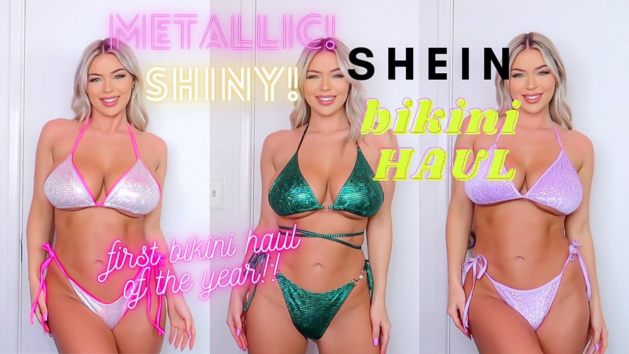 Metallic Bikini Try On Haul 2023 Shein Youtube