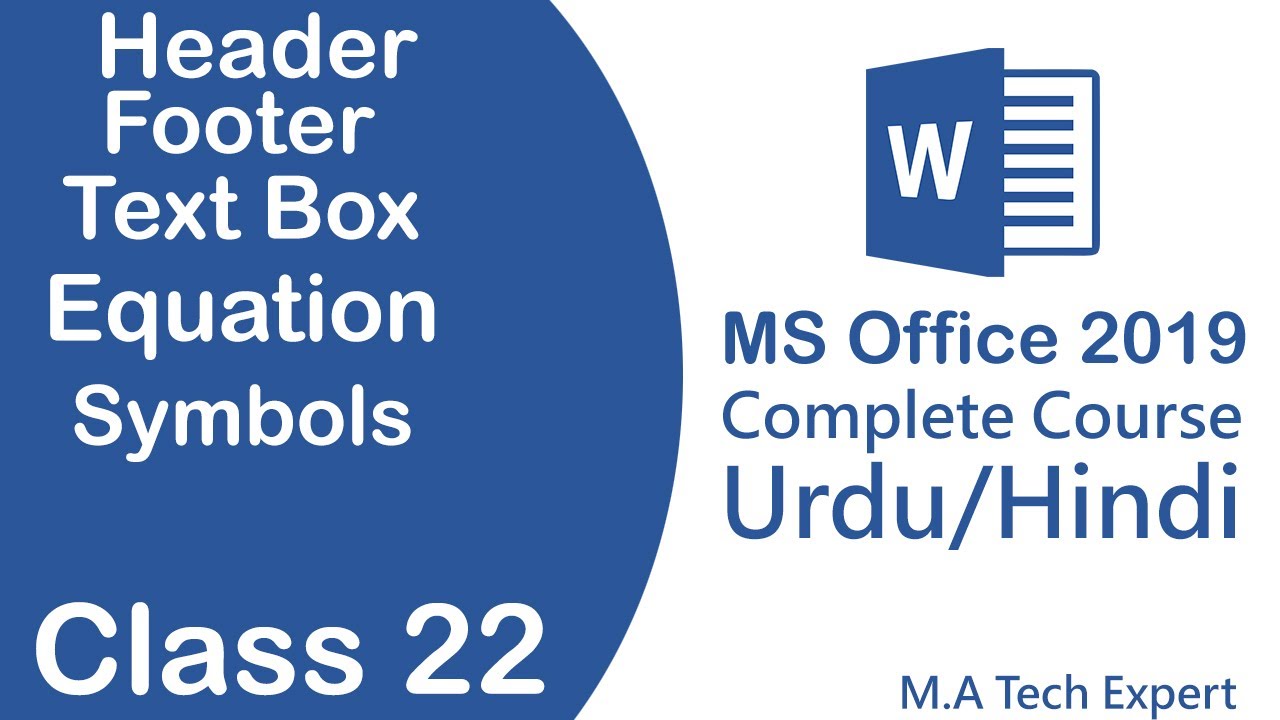 Header, Footer, Text Box, Equation and Symbols In MS Word 2019 - YouTube