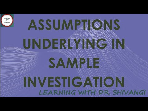 Assumptions underlying in Sample Investigation - YouTube