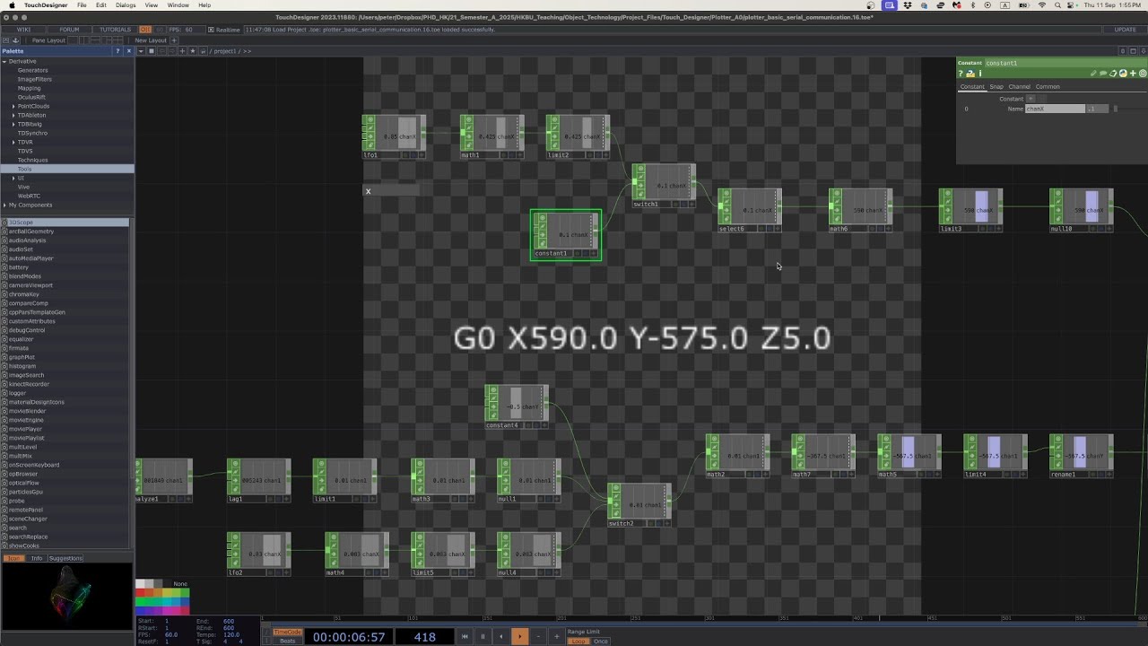 Real-Time GCode from TouchDesigner to XY Plotter - YouTube
