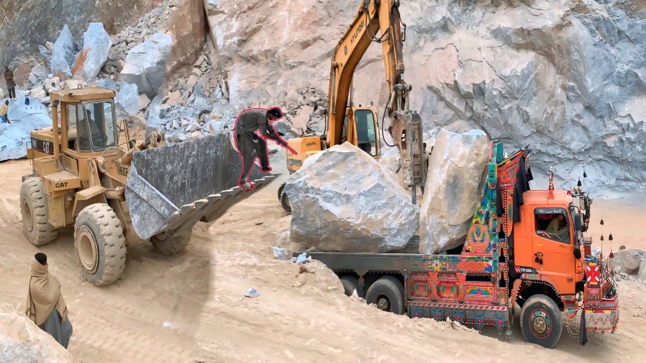 Amazing Mountain Manufacture Works How Marble Making Process From Huge ...