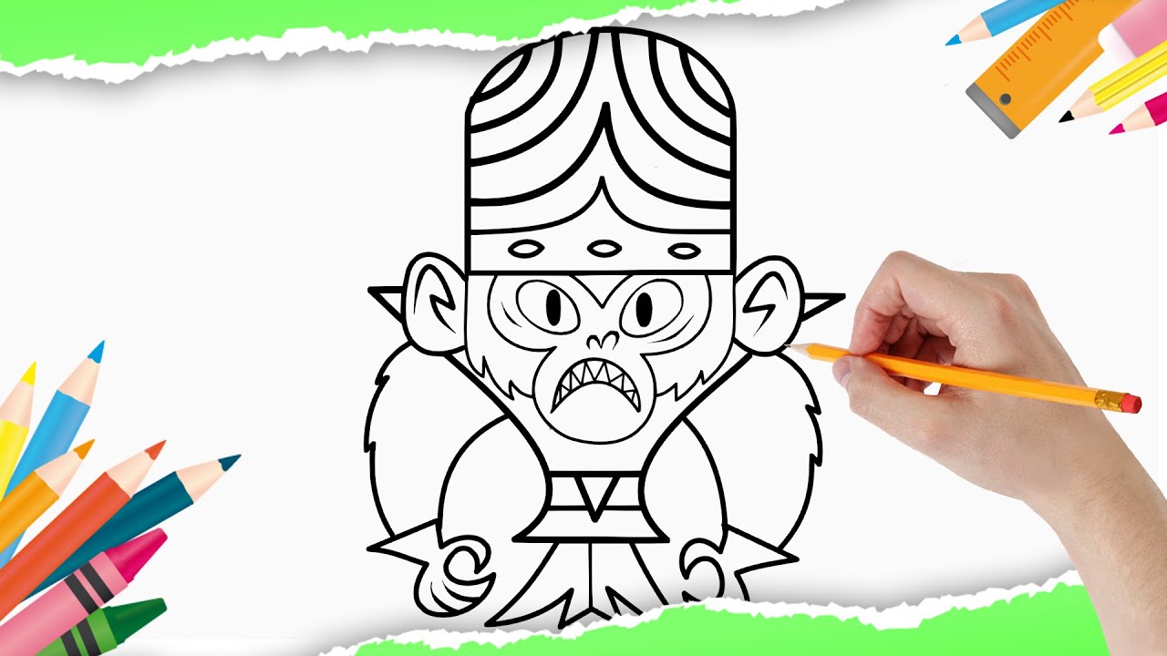 Como Desenhar o Macaco Louco do Desenho Meninas Super Poderosas Passo a ...