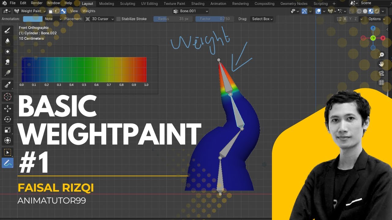 Cara membuat weightpaint untuk Rigging part #1 - YouTube