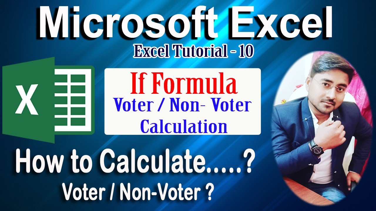 How to calculate voter non voter | Senior Citizen calculation in excel ...