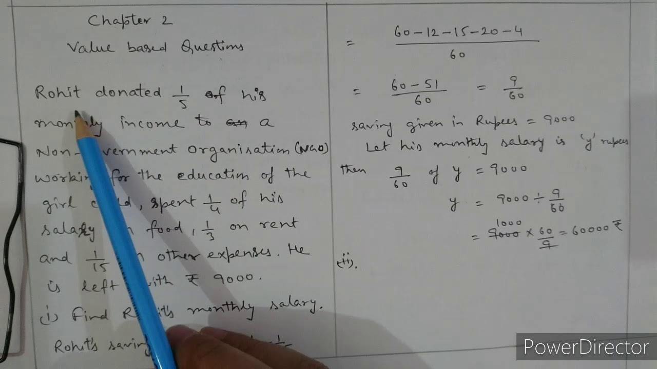 DAV MATH CLASS 7 CHAPTER 2 VALUE BASED QUESTION - YouTube