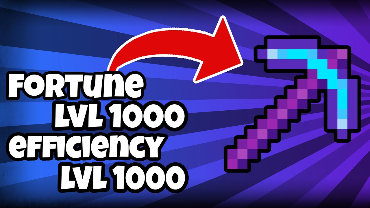 How to get a PICKAXE FORTUNE & efficiency1000 in Minecraft - YouTube