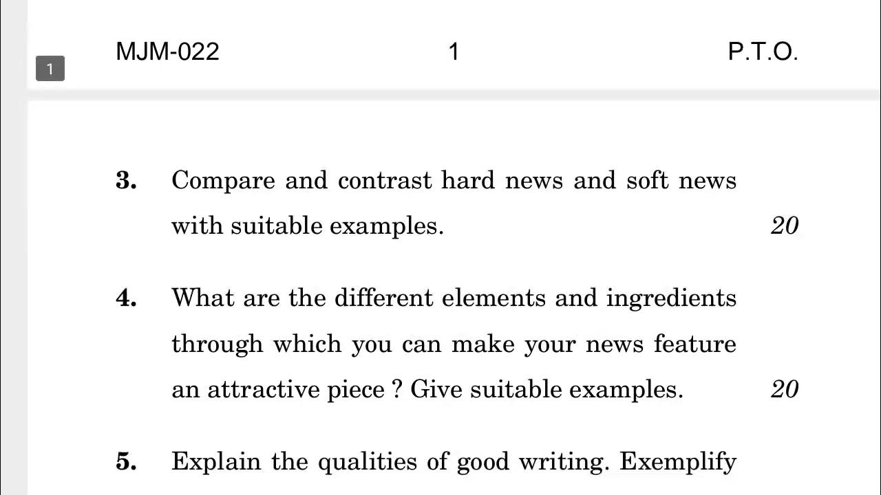 MJM-022 JUNE-2022 QUESTION PAPER IGNOU - YouTube