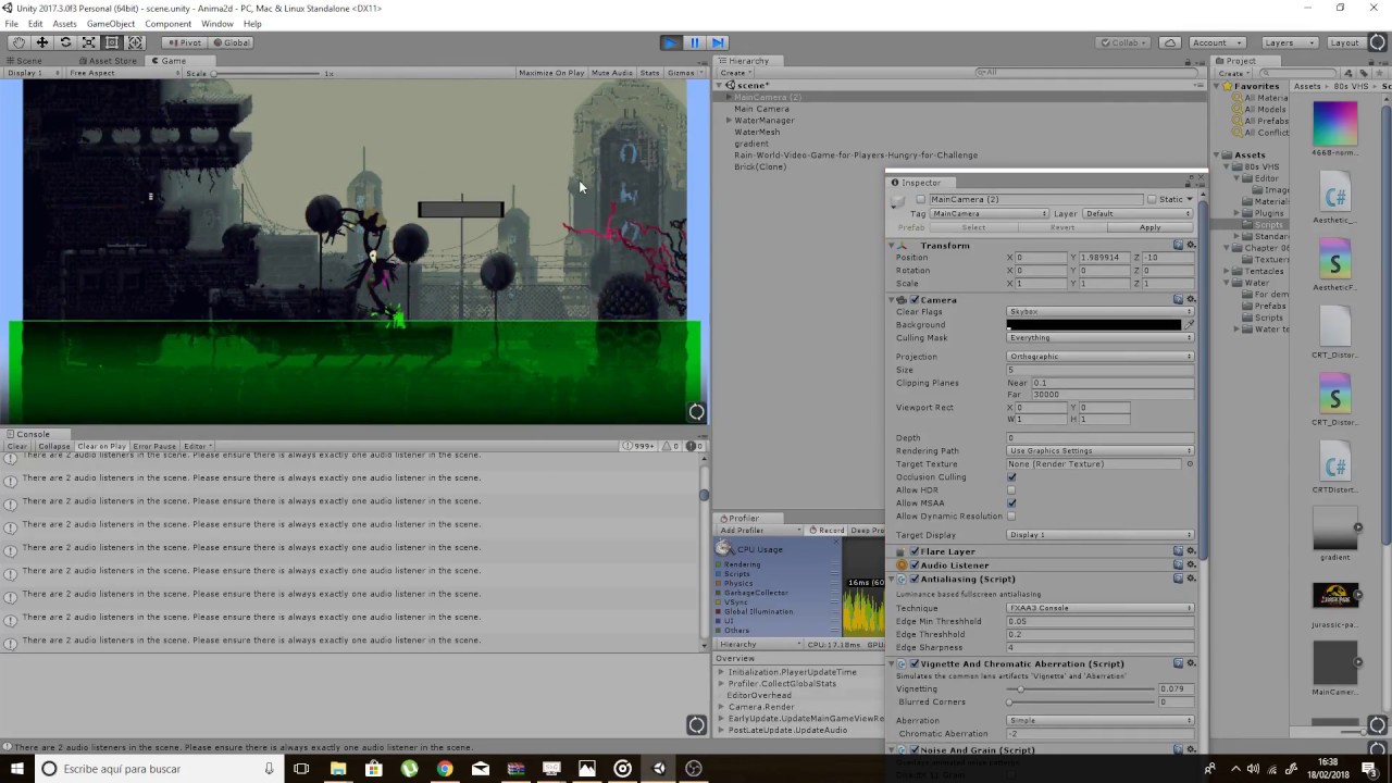 80s TV and VHS style post-processing stack test Unity 5 - YouTube
