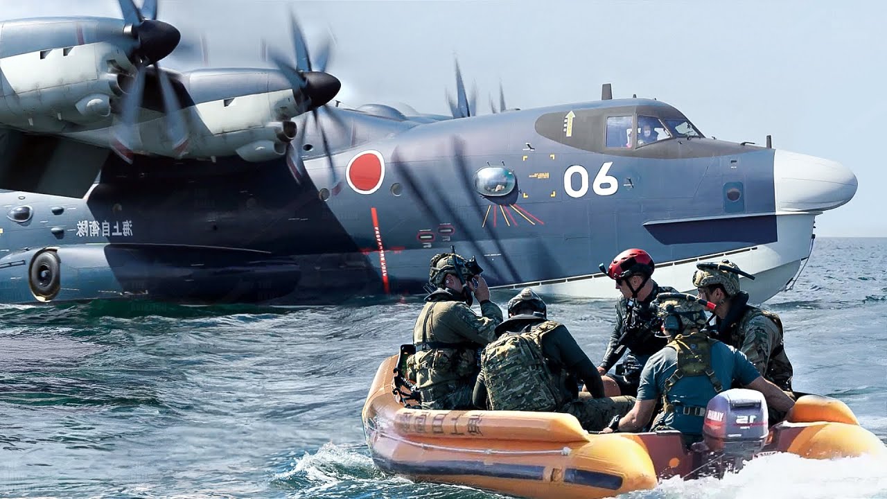 US Checking The Brand New $160 Million Japanese Seaplane - YouTube