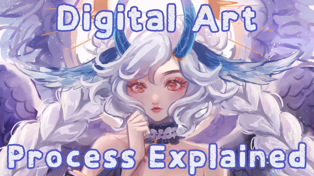 My digital art process explained | timelapse 🌙 - YouTube