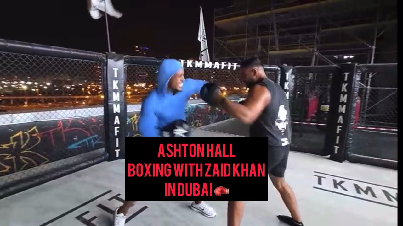 Ashton Hall boxing with Zaidi Khan in Dubai live on his kick stream. # ...