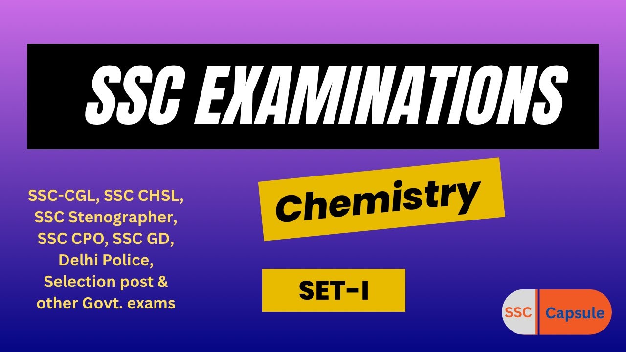 SSC Examinations | Daily practice Chemistry set-1 | In 9 minutes | By ...