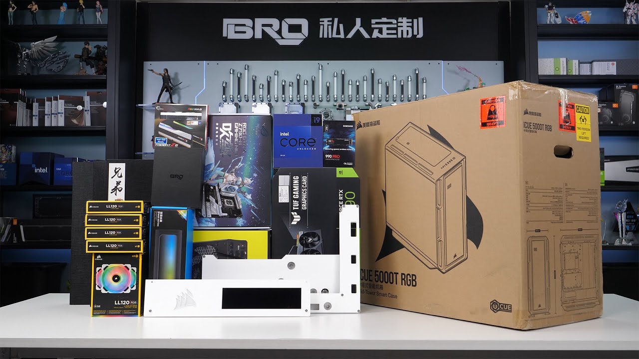 「BRO」4K PC Build Corsair iCUE 5000T RGB Full White Theme With 13900K ...
