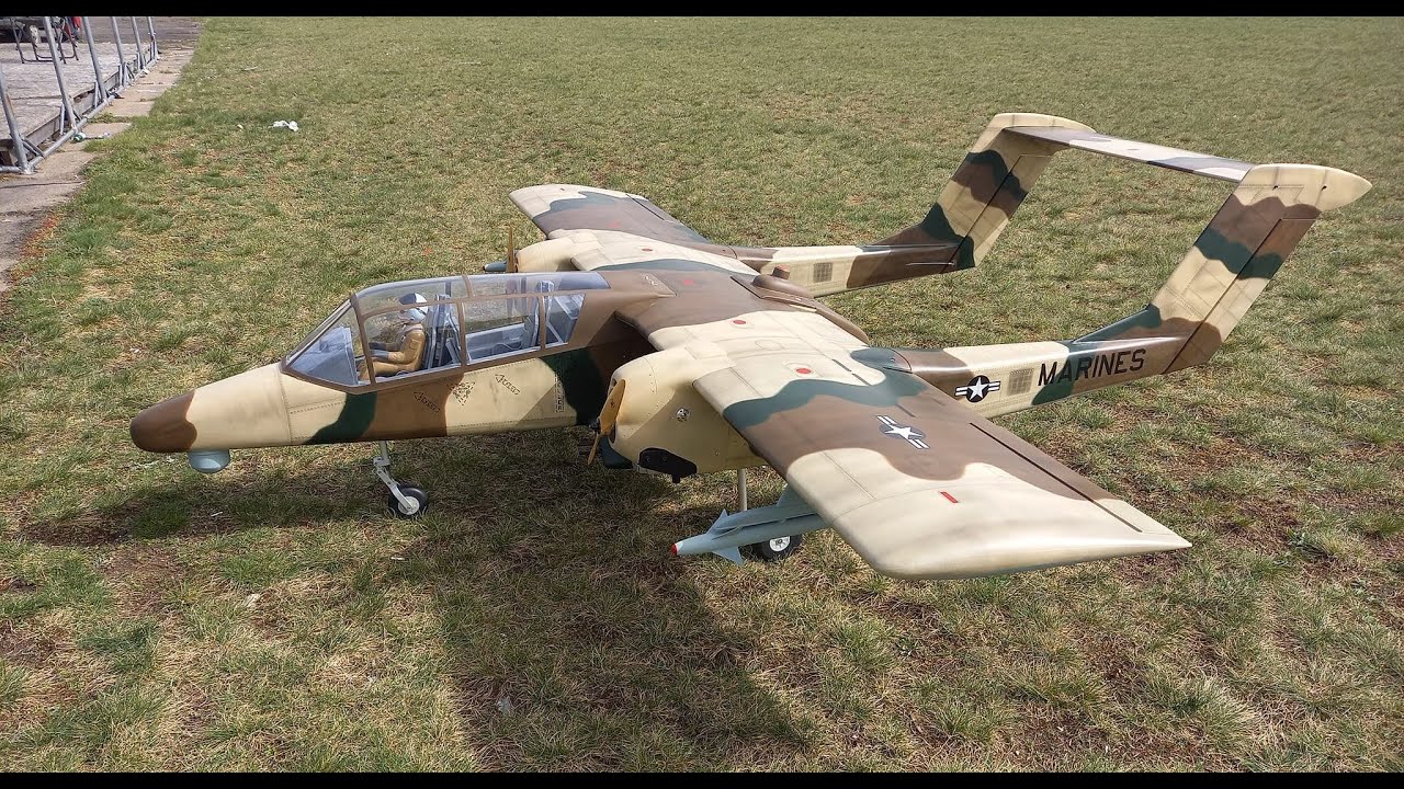 Hangar 9 OV-10 Bronco twin OS GT33 - YouTube