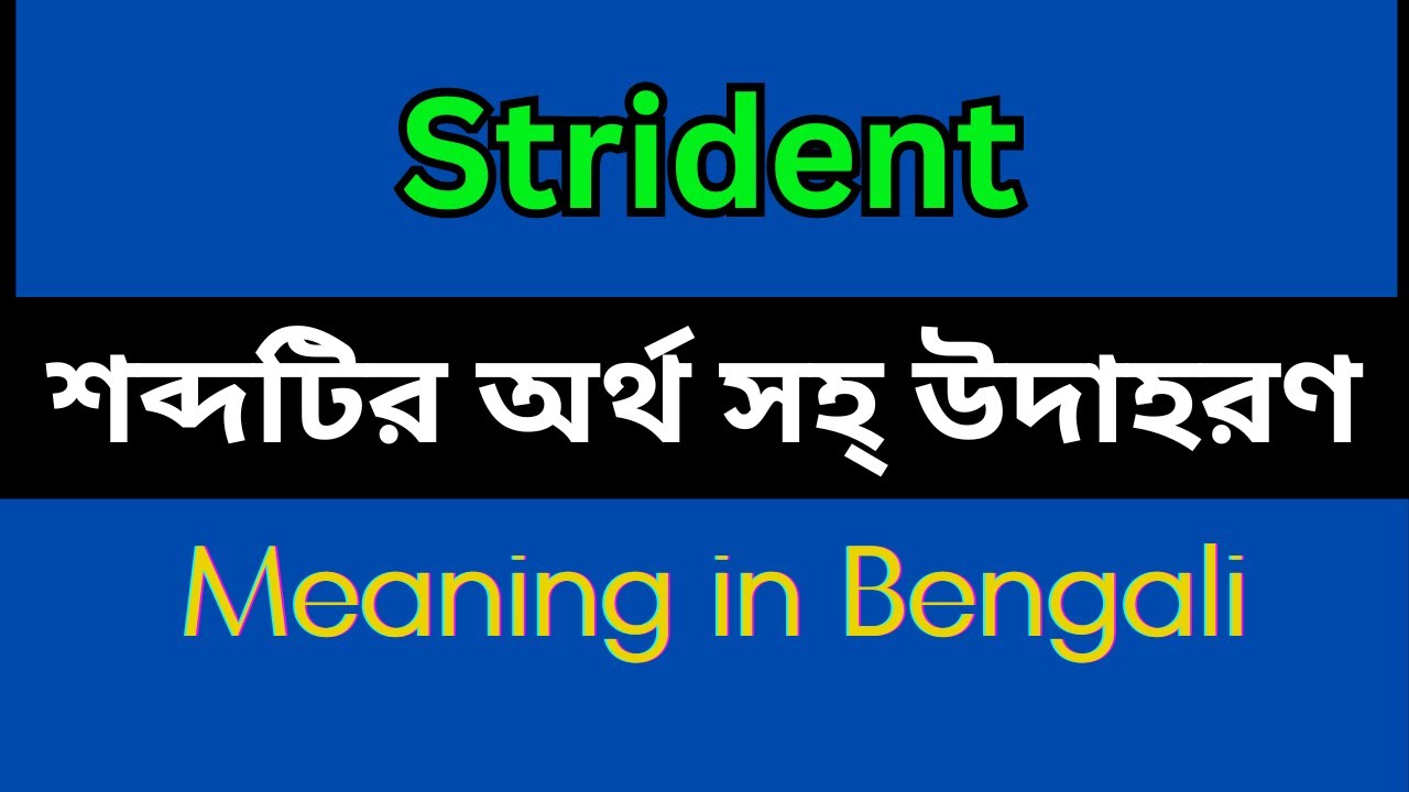 Strident Meaning In Bengali /Strident mane ki - YouTube