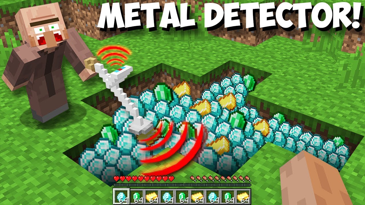 VILLAGER found RAREST DIAMOND TREASURE with METAL DETECTOR in Minecraft ...