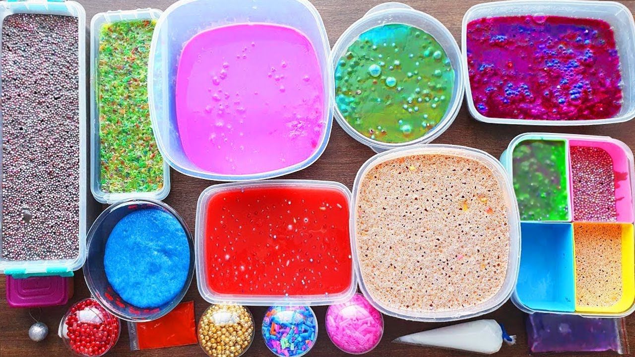 Relaxing Slime Mixing - Satisfying Big Slime Smoothies - YouTube