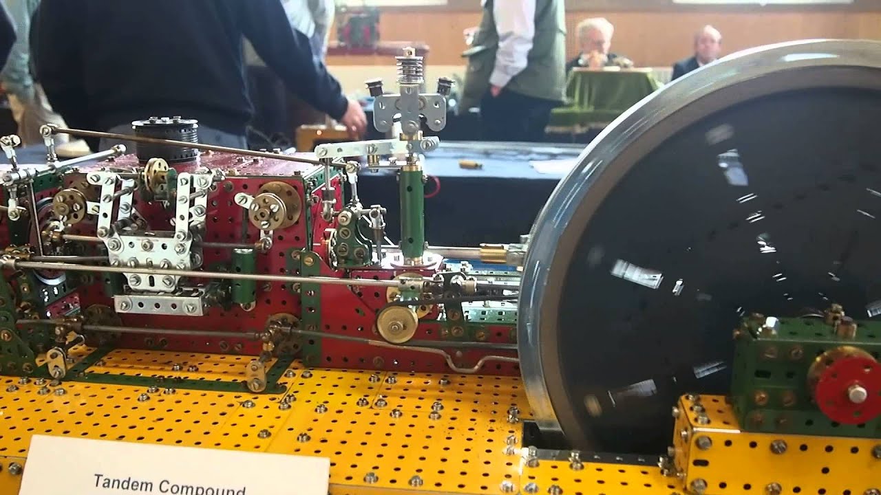 Meccano model of Tandem Compound Mill Engine by Howard Somerville - YouTube