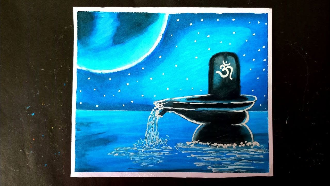 Lord Shiva Lingam Drawing with Oil Pastels Step by Step | Lord Shiva ...