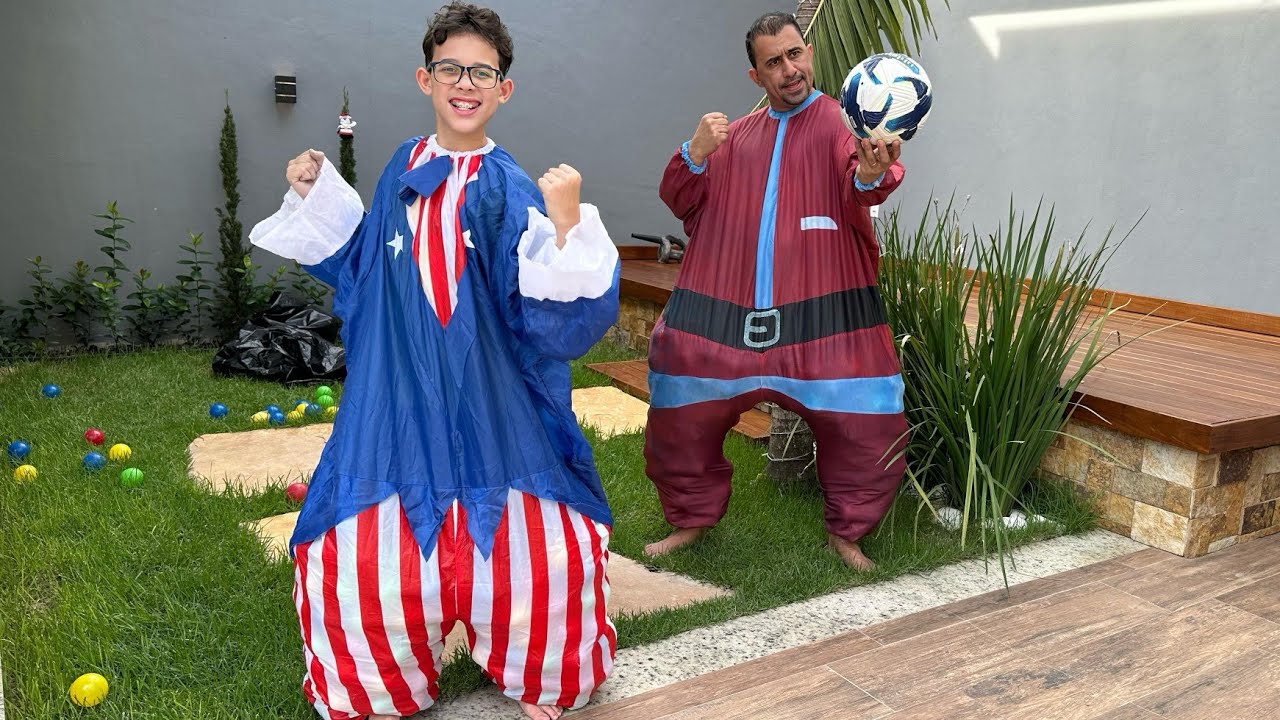 BRINCADEIRA do DESAFIO da ROUPA INFLÁVEL - YouTube