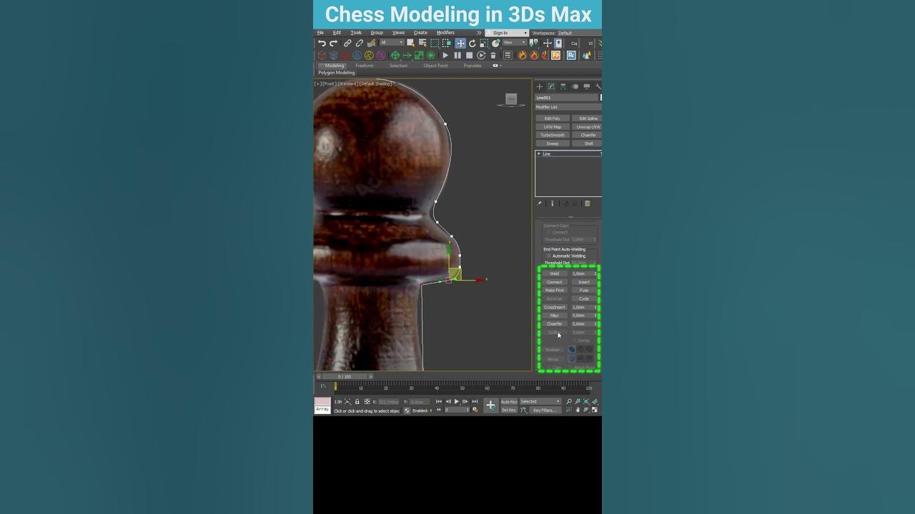 Modeling a Chess Pawn in 3Ds Max #shorts #modelingtips #3dsmax #tips #lathe - YouTube