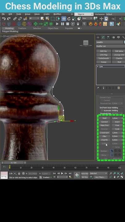 Modeling a Chess Pawn in 3Ds Max #shorts #modelingtips #3dsmax #tips #lathe - YouTube