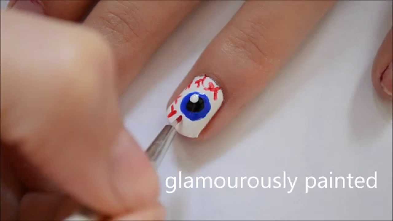 Easy Eyeball nail art tutorial - YouTube