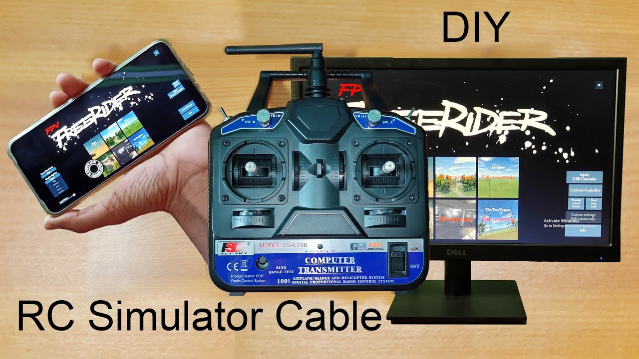 Homemade RC Transmitter Simulator Cable || how to fly Drone Simulator ...