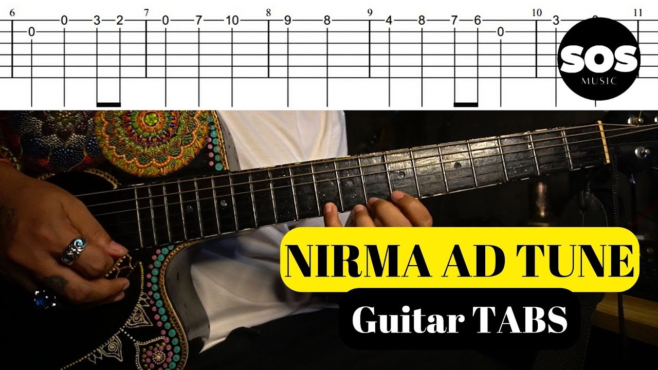 Nirma Ad Tune Guitar Tabs for Beginners with Playthrough Lesson - Easy ...