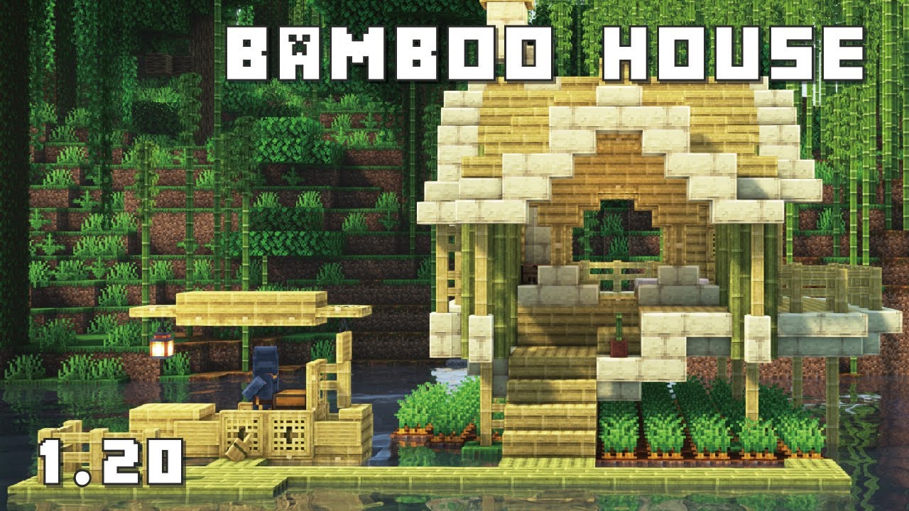 【Minecraft 1.20】 How To Build a Simple Survival House (bamboo house ...
