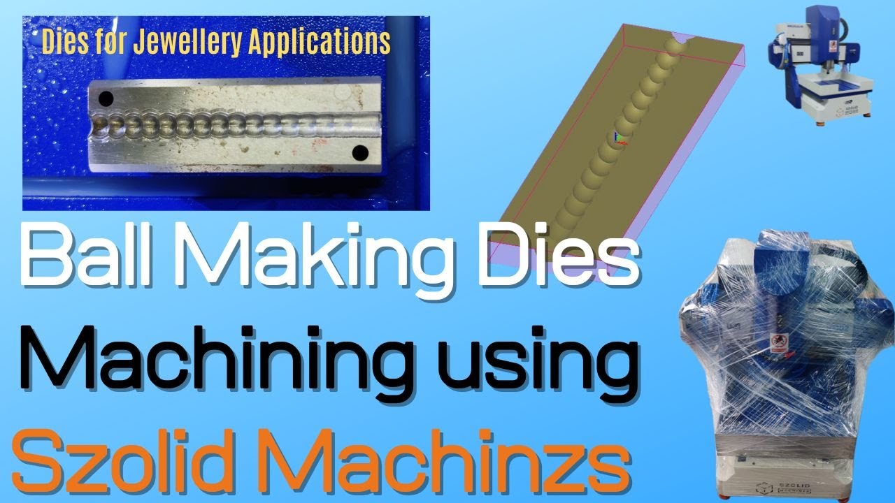 Jewellery balls / beads die making CNC machine - YouTube