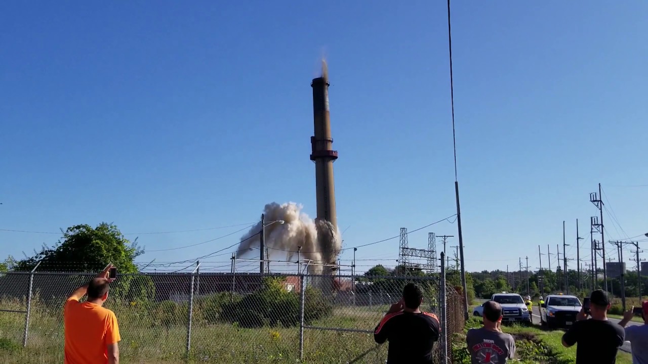 Historic Ashtabula C Plant Chimney Demolition - YouTube