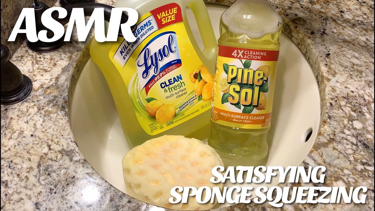 ASMR LEMON CLEANER COMBO (Relaxing Sounds/ Sponge Squeezing) - YouTube