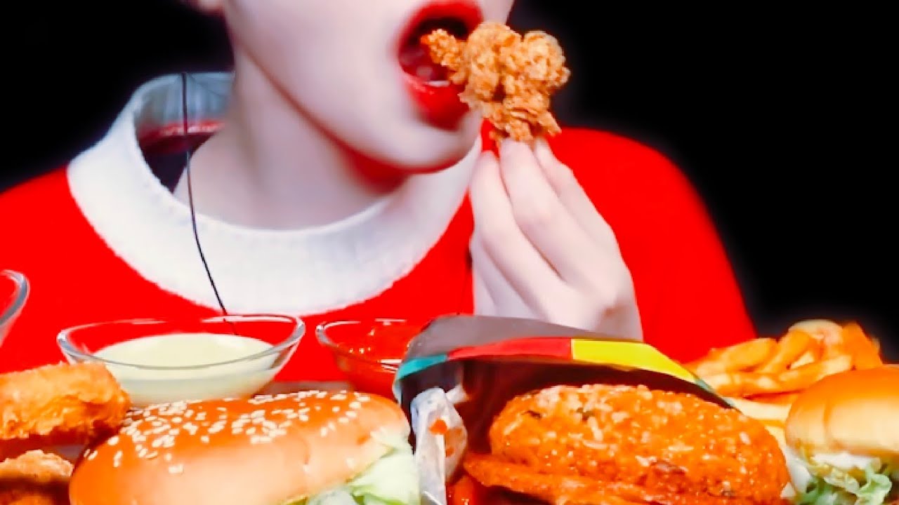 ASMR, Mukbang, Yummy Juicy Burger, Fried Food, Eating Vlog @EatwithBoki ...