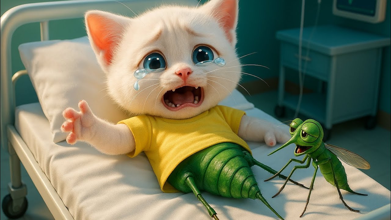 Kitten turns into a green mosquito🐲 monster and destroy everything😱# ...