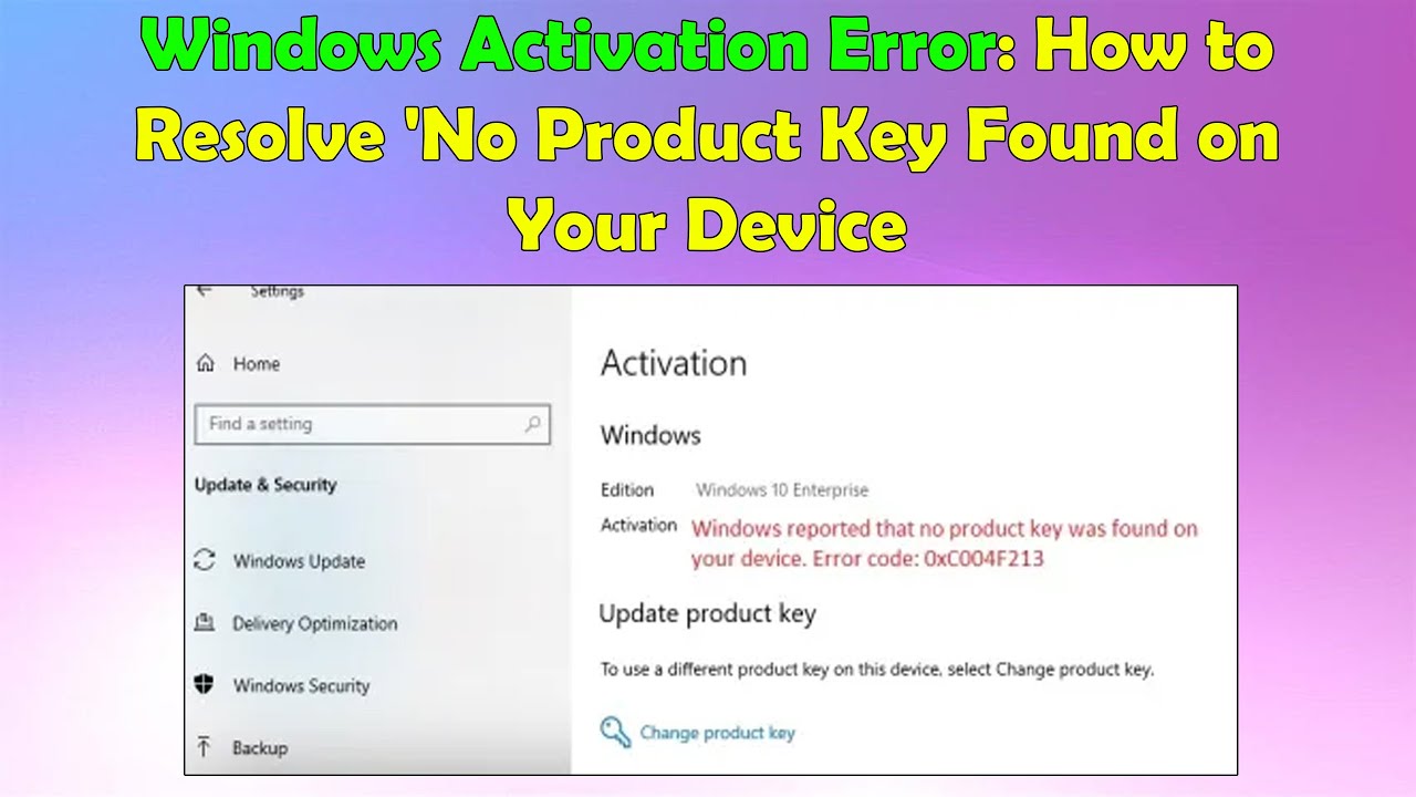 Fix 'Windows No Product Key Found' Activation Error (Step-by-Step Guide ...