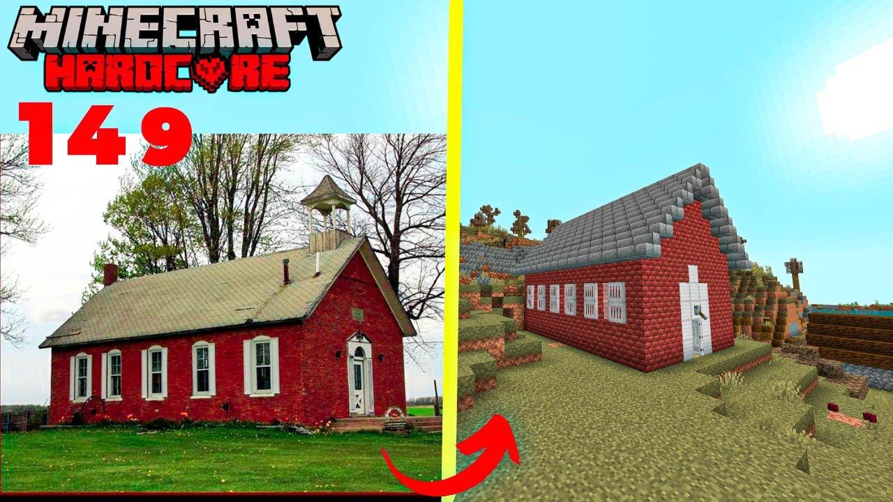 I recreated an OLD SCHOOL in Minecraft Hardcore! - YouTube