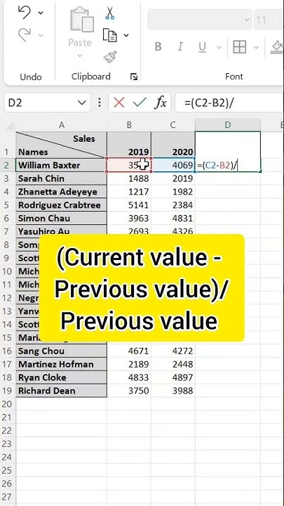 FINDING PERCENTAGE % CHANGE IN EXCEL | PERCENTAGE CALCULATION BETWEEN TWO VALUES | #exceltips ...