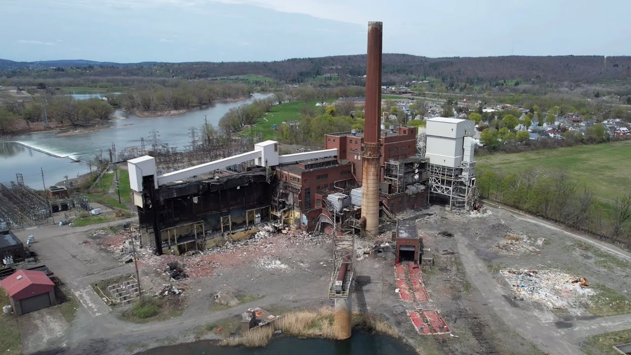 Goudey Power Station Demolition Update - Air Tour - YouTube