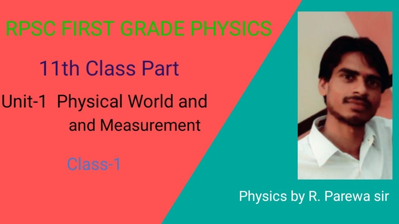 RPSC FIRST GRADE (Physics Subject) Unit-1 Unit and dimension - YouTube