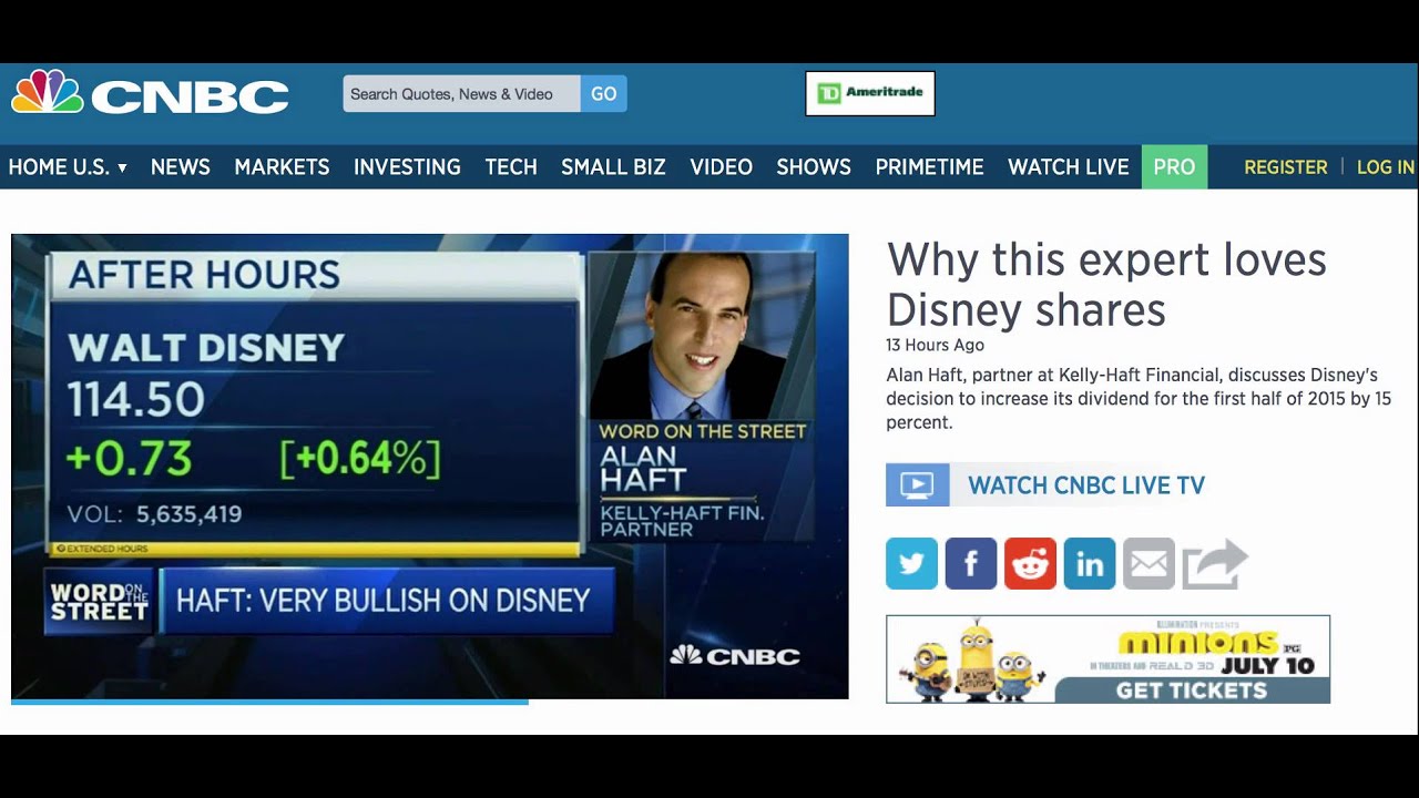 Alan Haft on CNBC Disney - YouTube