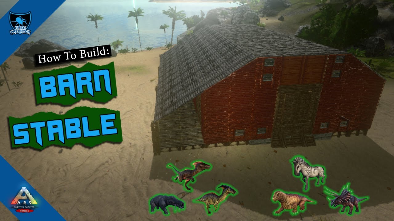 How to Build a Barn Stable! [Ark Mobile Building Guides: EP5] - YouTube