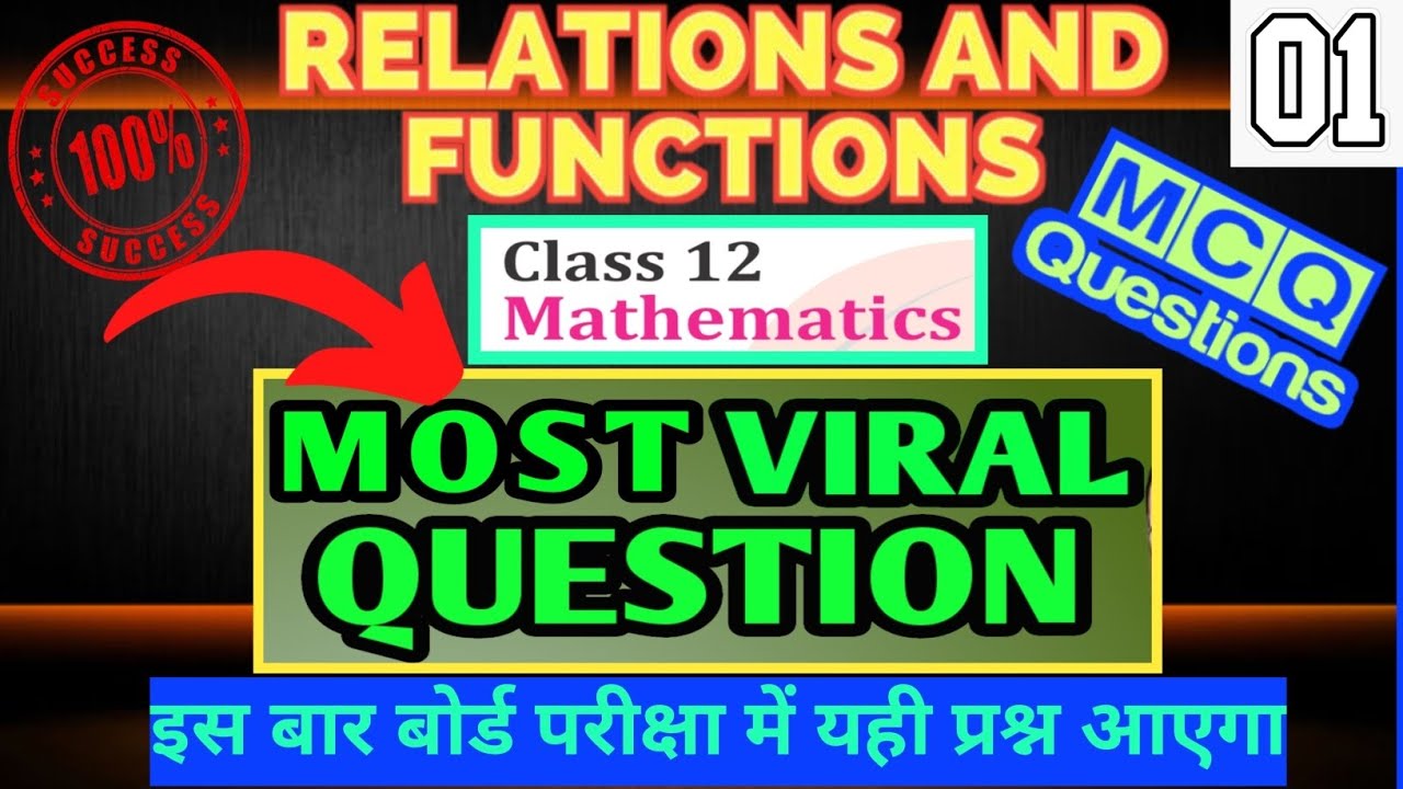 class 12th Mathematics chapter-01 Relation and function (M.imp ...