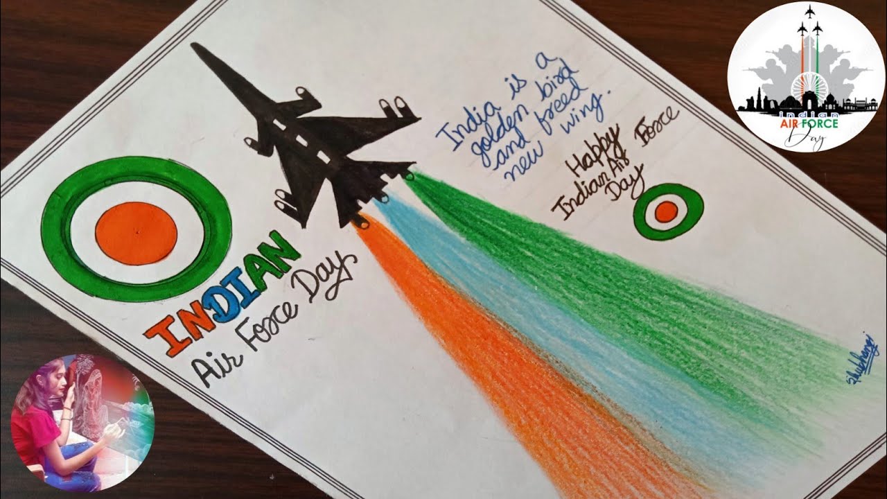 Indian Air Force Day Drawing / Indian Air Force Day 2022 / Easy Air ...