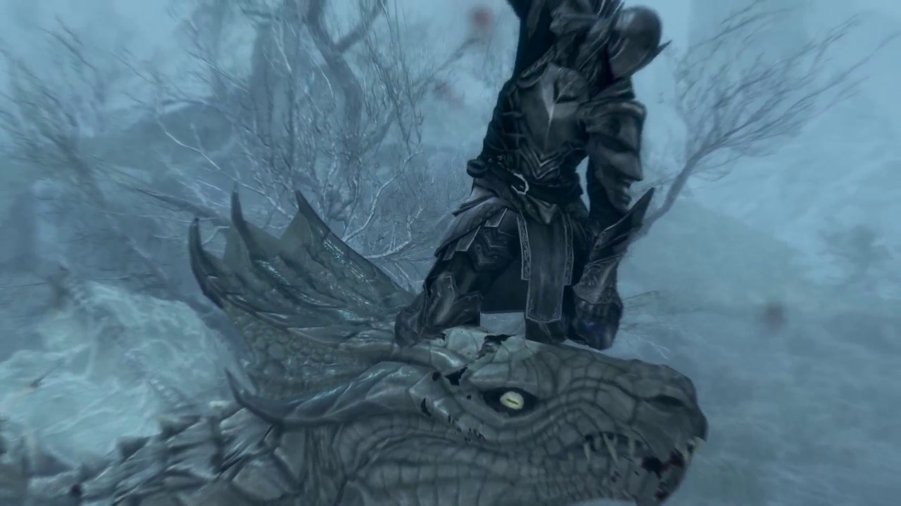 Skyrim Special Edition: Dragon "Riding" - YouTube