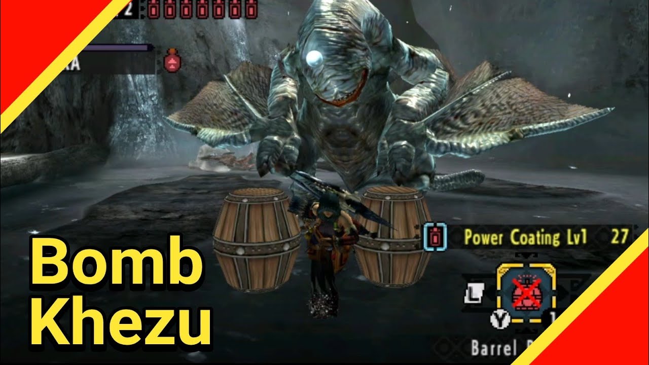 BARREL BOMB FOR KHEZU MONSTER HUNTER XX CITRA EMULATOR GAMEPLAY - YouTube