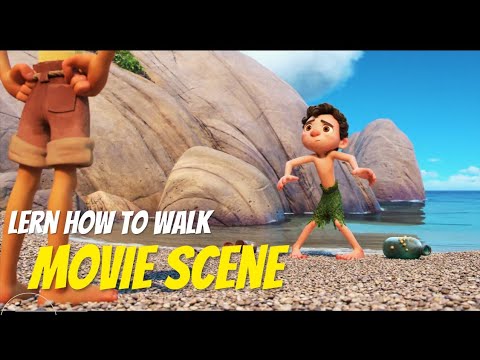 Funny movie scene. Luca Learning how to walk, amazing animation by ...