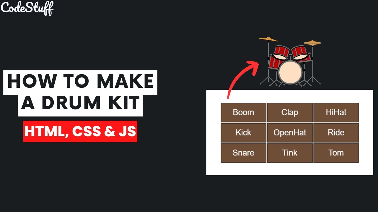 How To Make A Drum Kit With Html Css And Javascript Youtube 3066